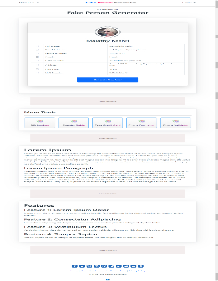 Fake Person Generator Script by CodesTerra | CodeCanyon